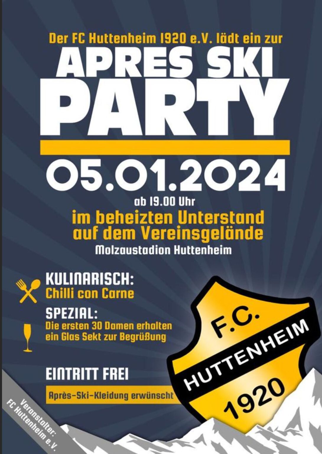 FC Huttenheim 1920 e.V. ::.. | Apresi Ski Party am 05.01.2024